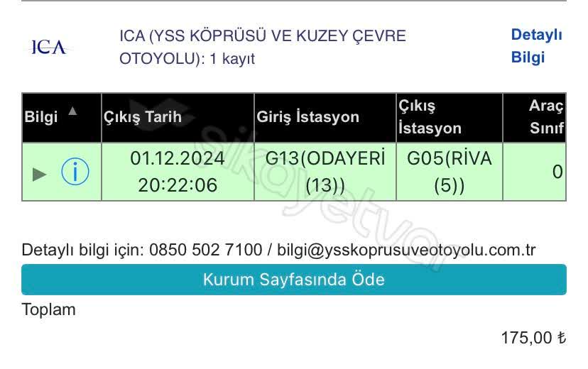 Ica | 3. Boğaz Köprüsü Otoyolu Geçmediğim Yoldan Haksız Ceza! - Şikayetvar