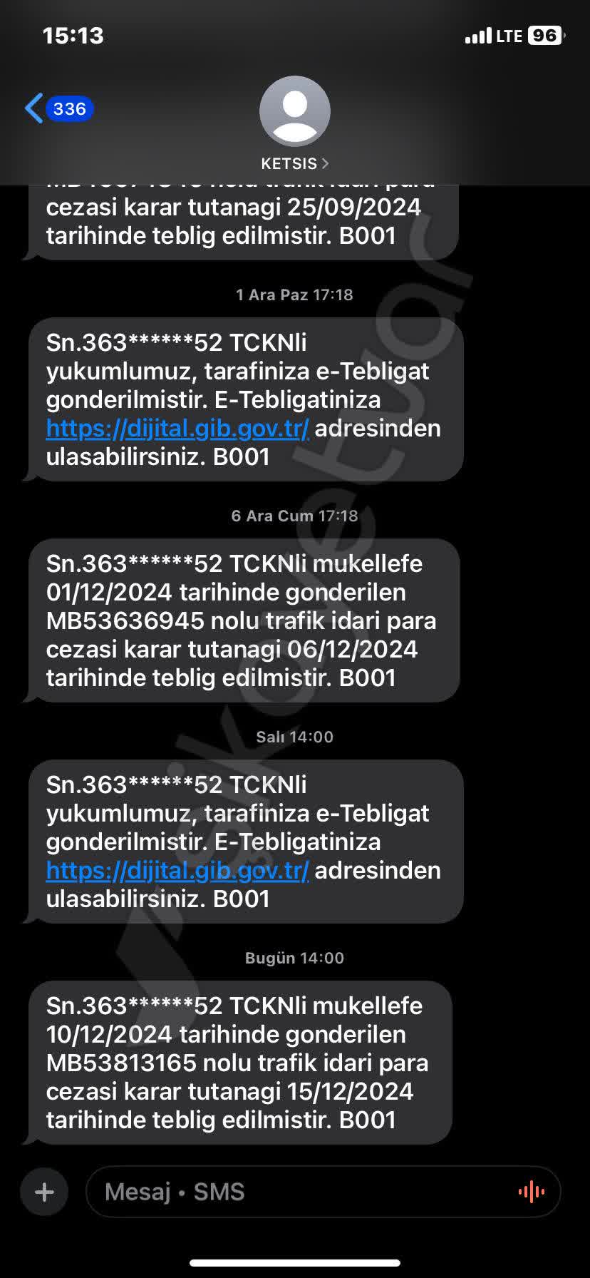 Gelir İdaresi Başkanlığı Yanlış TCKN İle Gelen Trafik Cezası Mesajları ...
