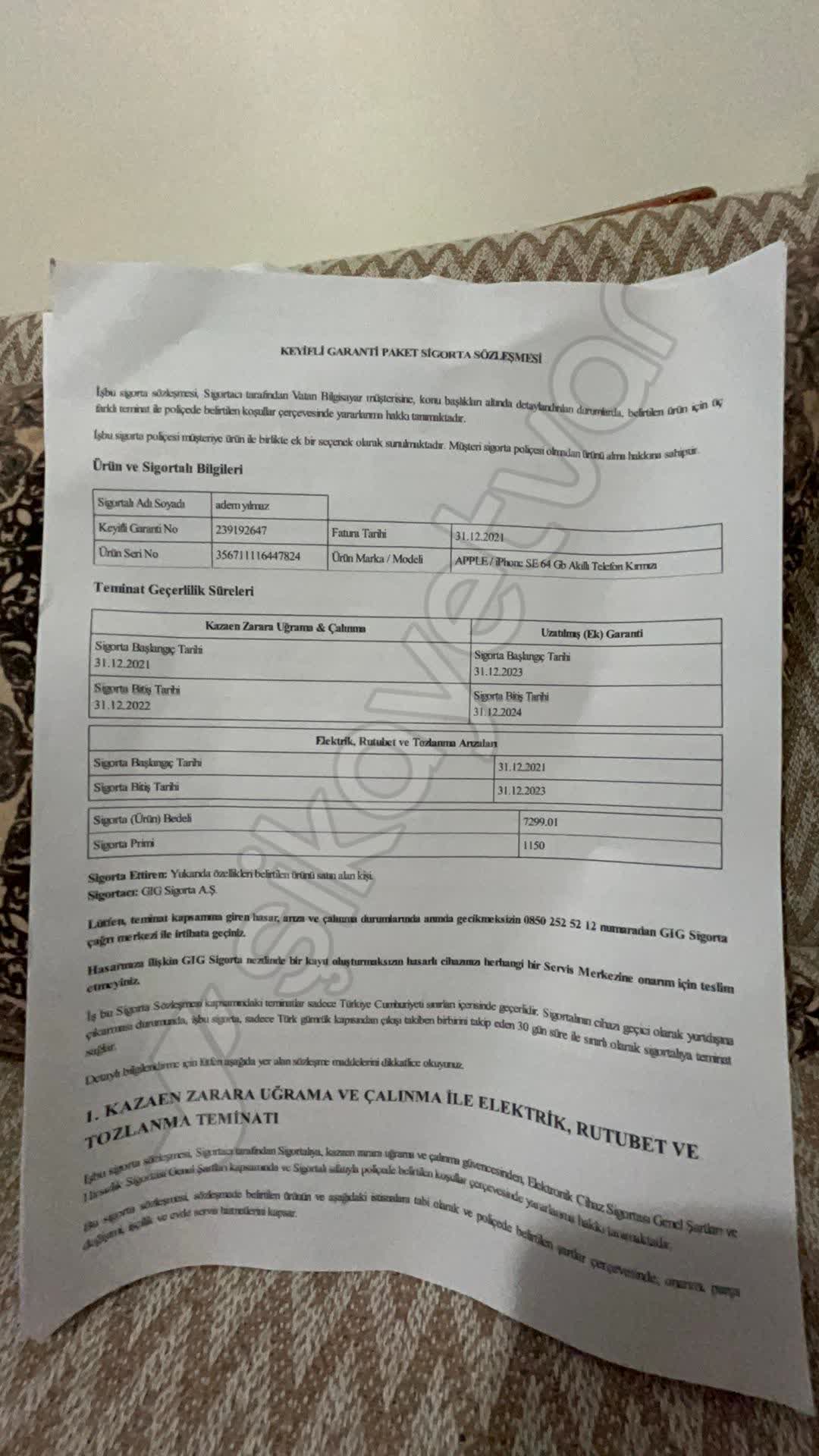 Gig Sigorta Kasko Sözleşmesi İhlali Ve Sigorta Mağduriyeti - Şikayetvar