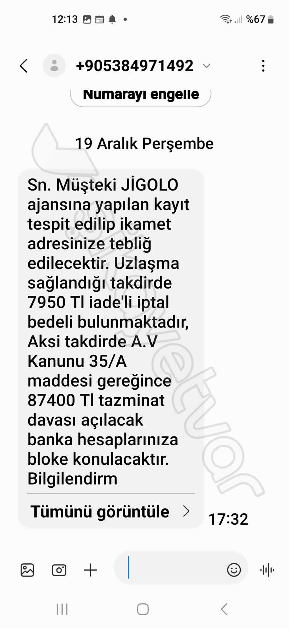 Dava / İcra SMS Dolandırıcılığı Jigolo Ajansı Kayıt Yalanıyla Gelen ...