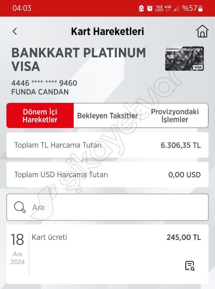 Ziraat Bankası Kart Aidatı İadesi Talebi - Şikayetvar