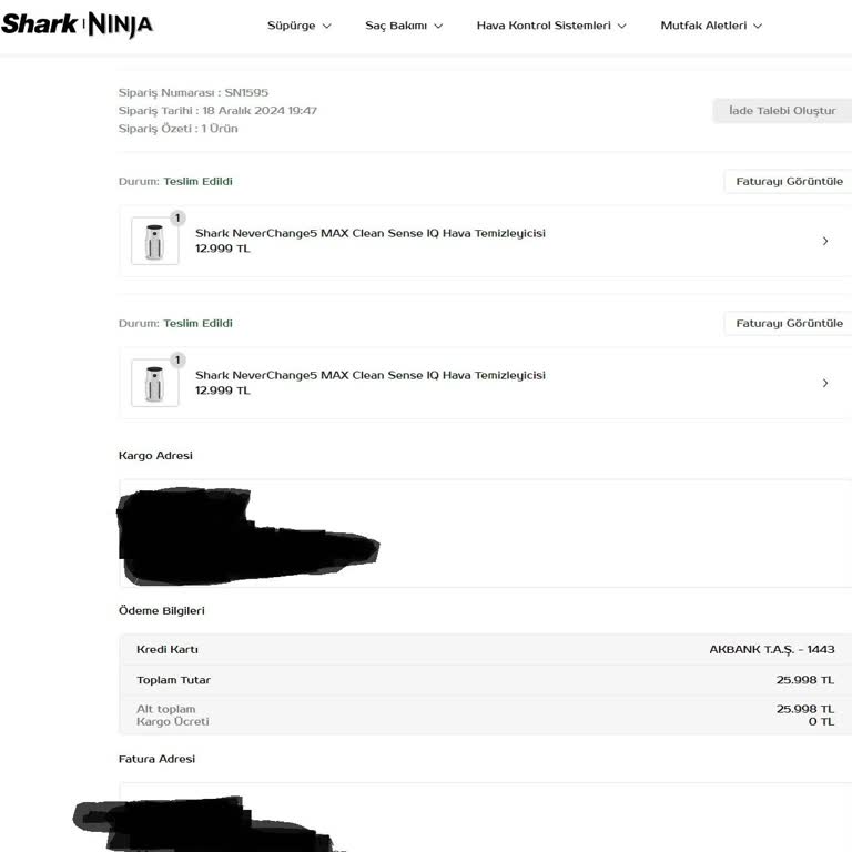 SharkNinja Türkiye Hava Temizleyici Şikayetleri - Şikayetvar