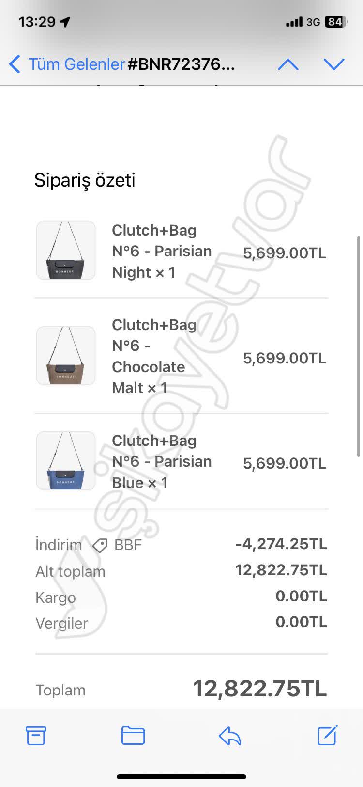 Bonheur Bag Yurt Dışı Sipariş Ve Kargo Sorunları - Şikayetvar