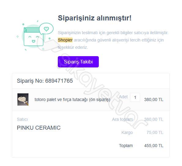 Shopier Pinku Ceramic Siparişimden Haber Yok - Şikayetvar