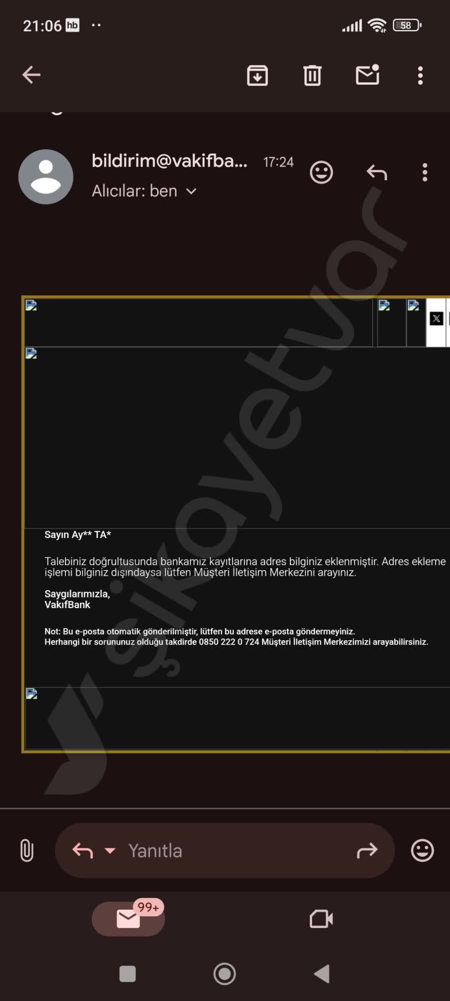 VakıfBank Yetkisiz Adres Ekleme Sorunu - Şikayetvar