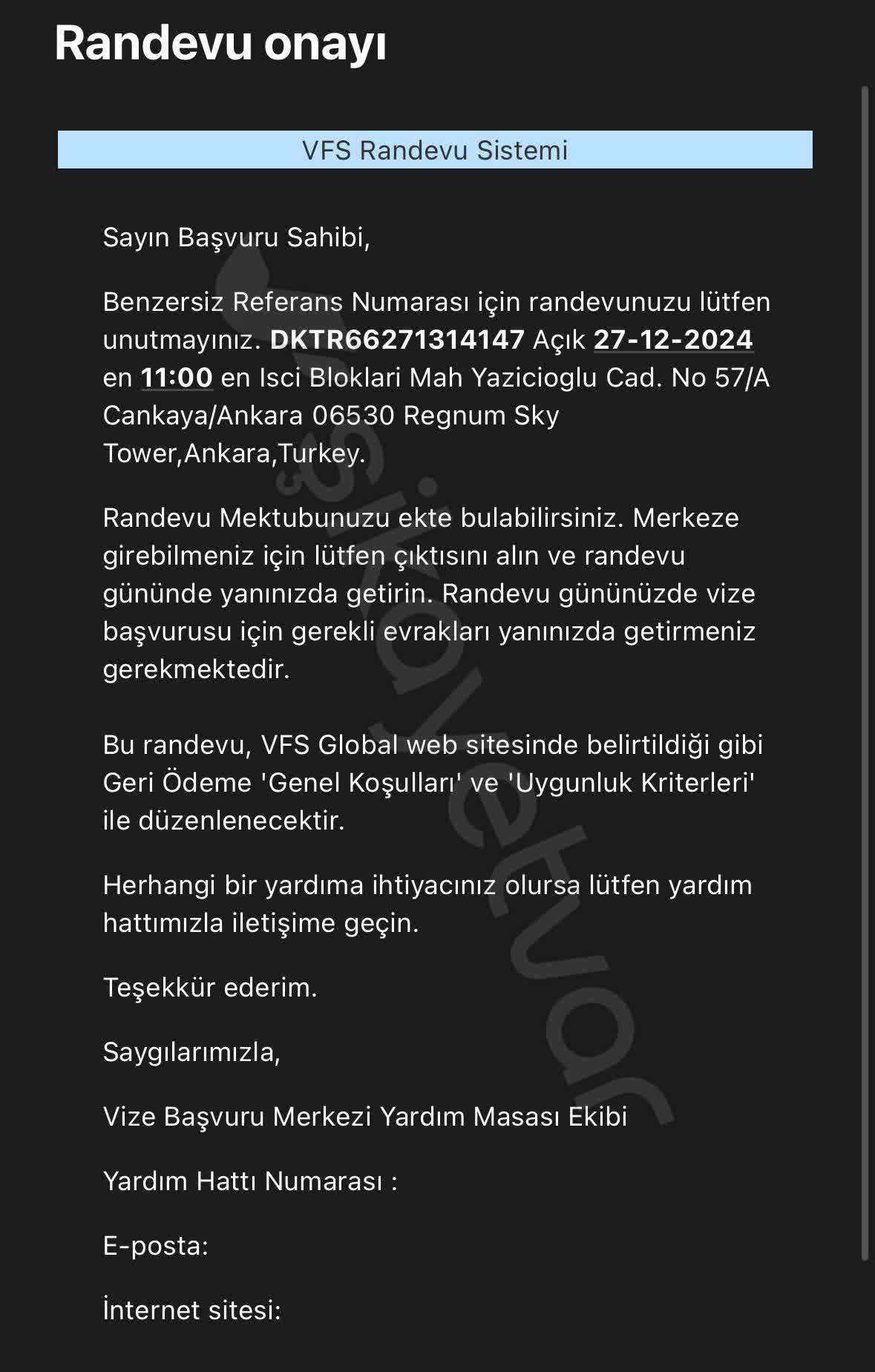 VFS Global Randevu Tarihi Değişikliği Mağduriyeti - Şikayetvar