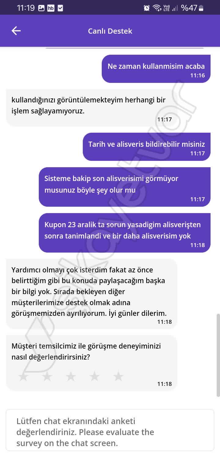 Getir Getir Büyük'te Yoğurt Sorunu Ve Kupon Karmaşası - Şikayetvar