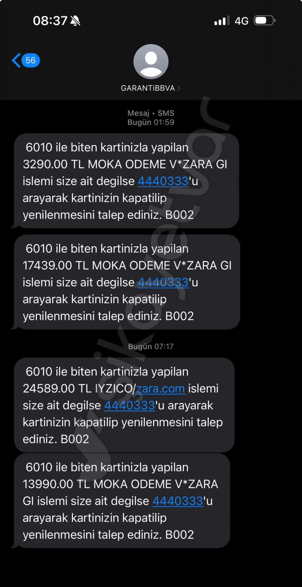 Zara Home Gece Yarısı Şifresiz İşlem Şoku: 69.000 TL Kayboldu! - Şikayetvar