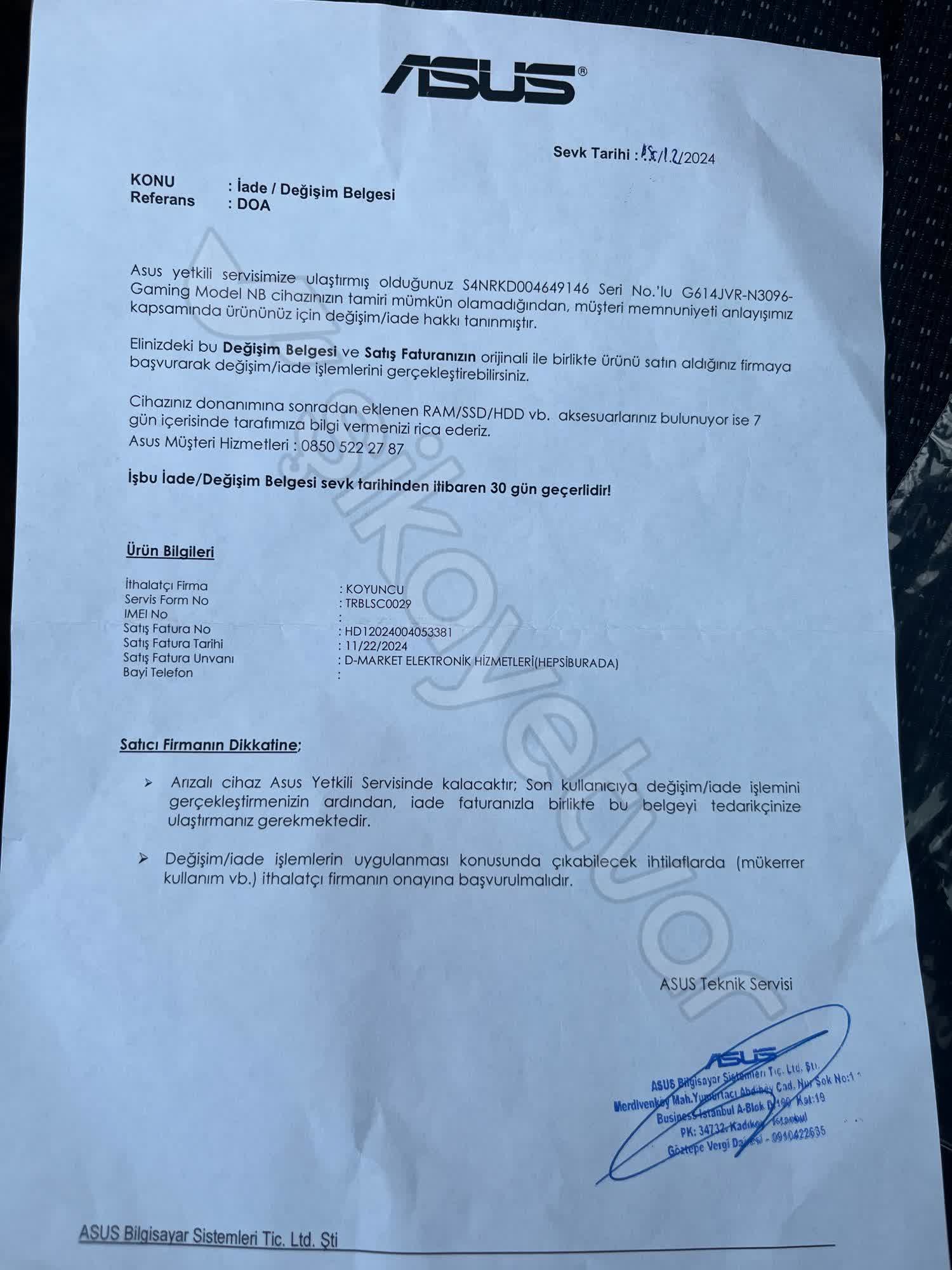 Hepsiburada'da DOA Raporu Ve İade Sürecinde Yaşanan Sorunlar - Şikayetvar