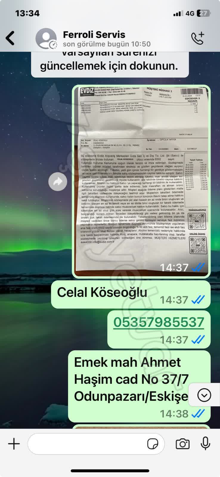 Evdiz Ferroli Kombi Servis Randevusu Kabusu - Şikayetvar
