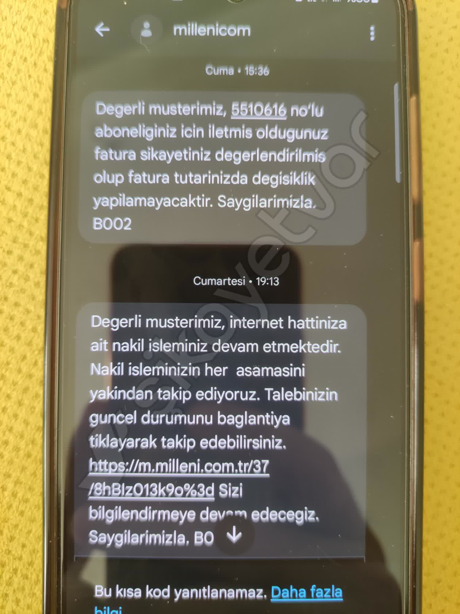 Millenicom Taşınmayan Abonelik Ve Faturalandırma Sorunu - Şikayetvar