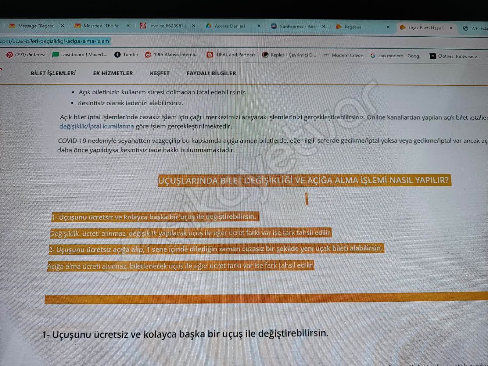 Pegasus'un Açığa Alma Ücret Çelişkisi - Şikayetvar