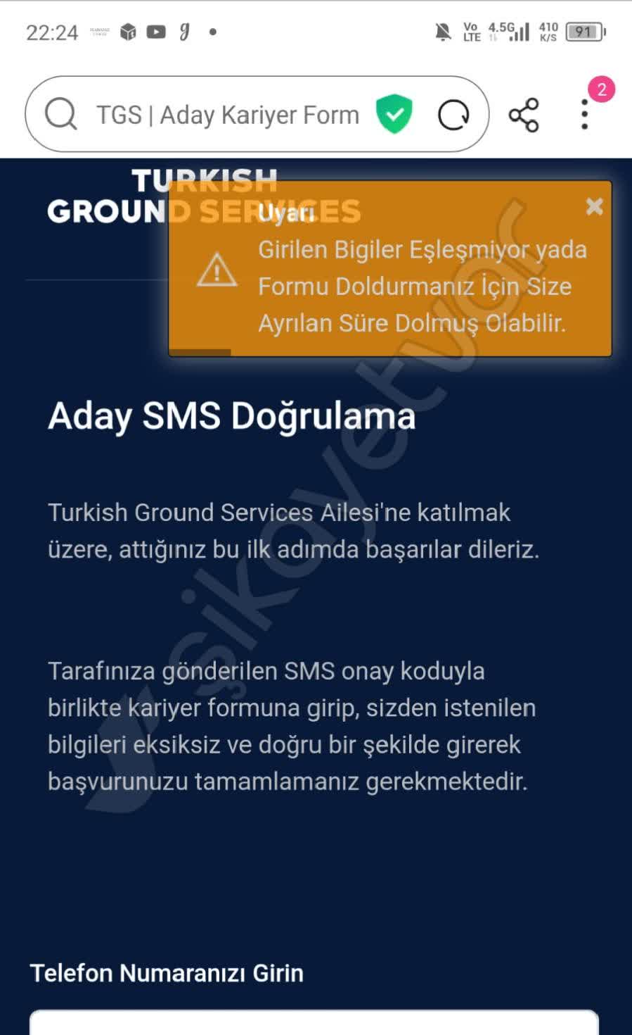 TGS | Turkish Ground Services TGS Başvuru Süresi Sorunu - Şikayetvar