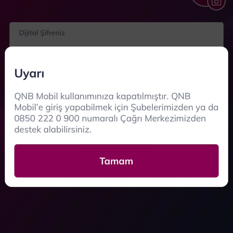 QNB Türkiye QNB Finansbank Mobil Uygulamasına Erişim Sorunu Ve Hesap Mağduriyeti - Şikayetvar