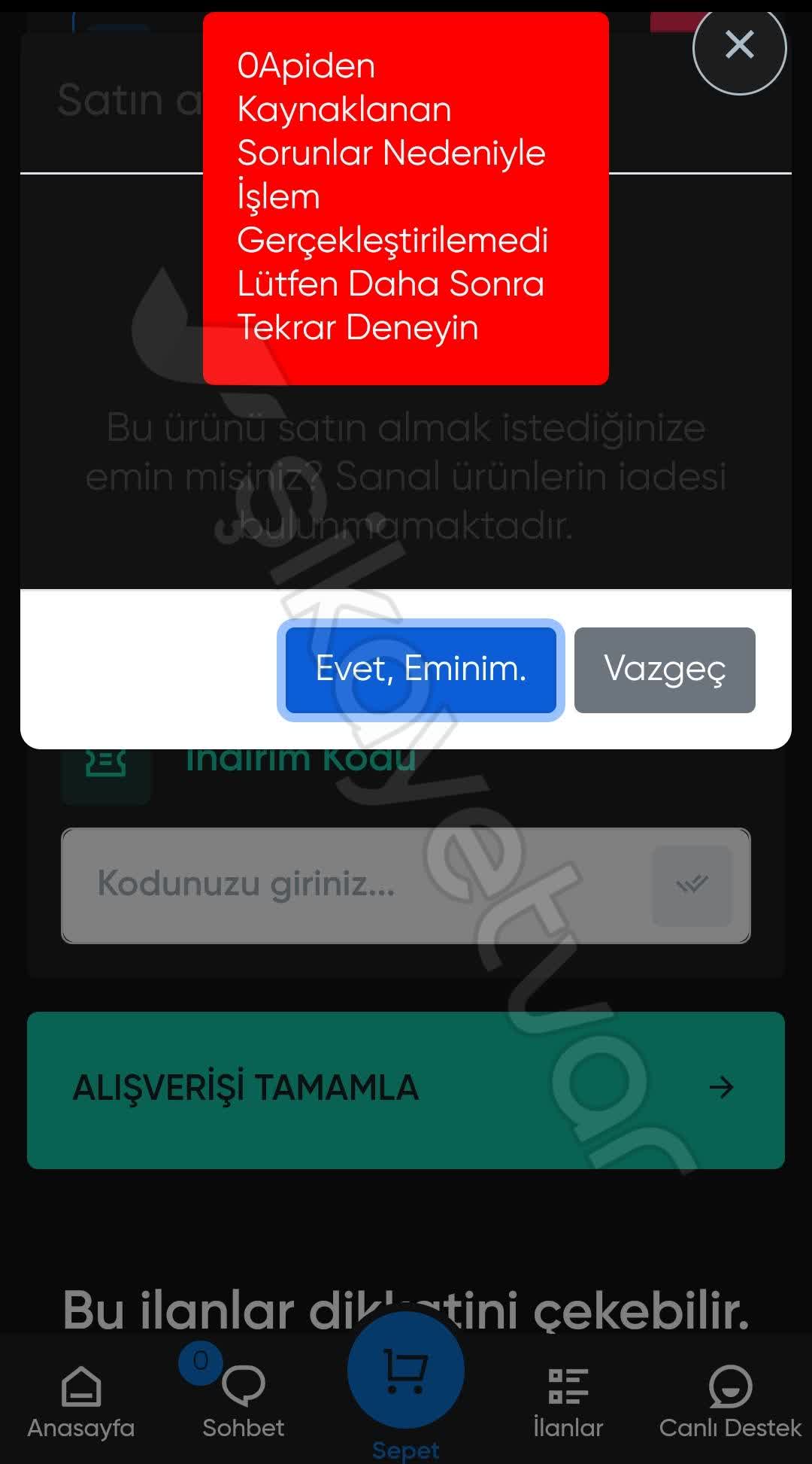 Gamerabi'de API Hatası Mağduriyeti - Şikayetvar