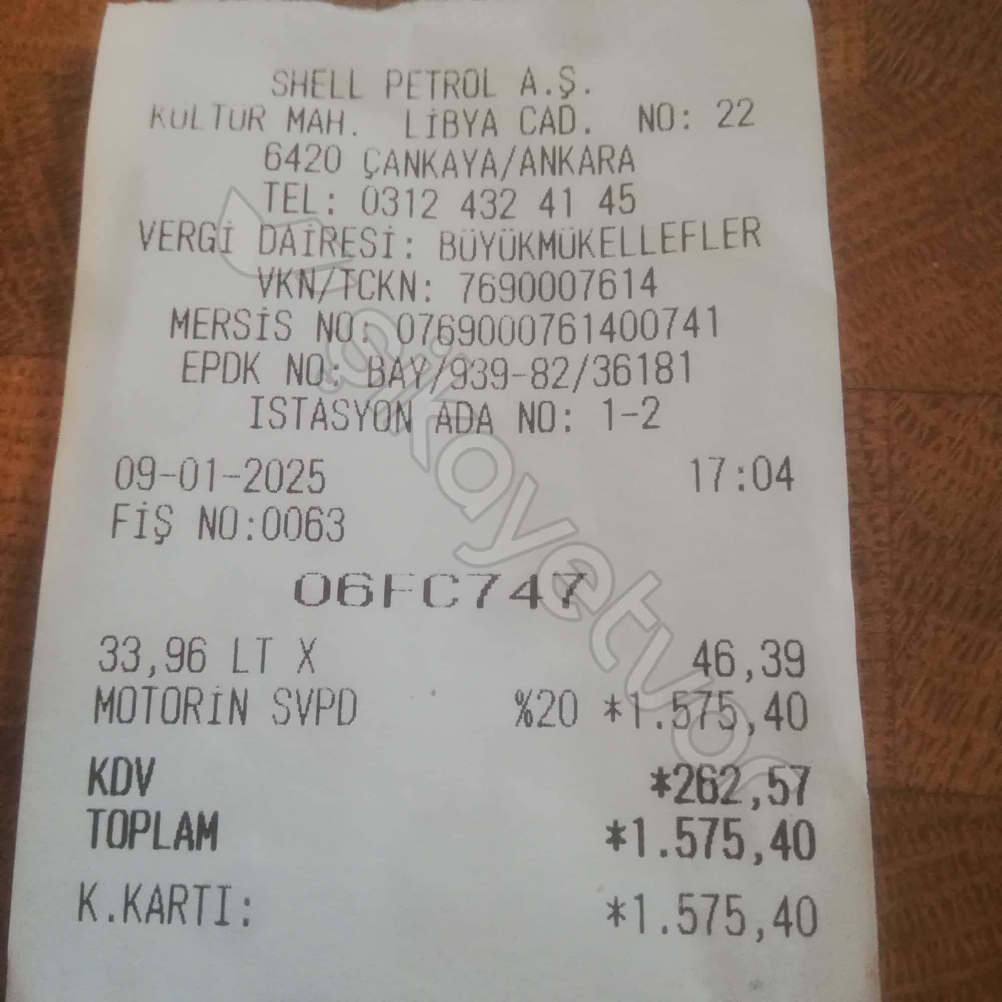 Shell Hızlı Dolum Sonrası Yakıt Eksikliği Şikayeti - Şikayetvar