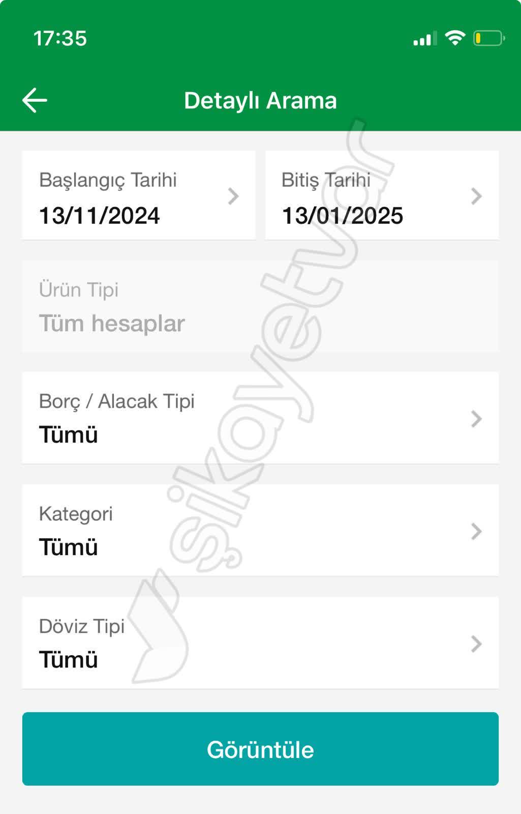 Garanti BBVA Garanti Bankası Hesap Hareketleri Sorunu - Şikayetvar