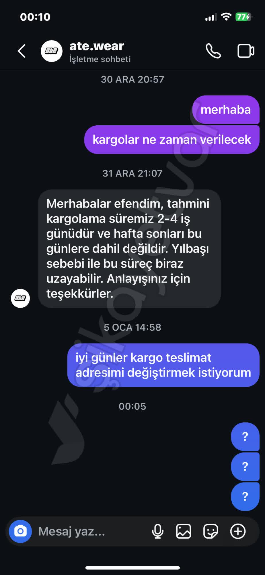Ate Wear Kargom Nerede? Haftalardır Bekliyorum! - Şikayetvar