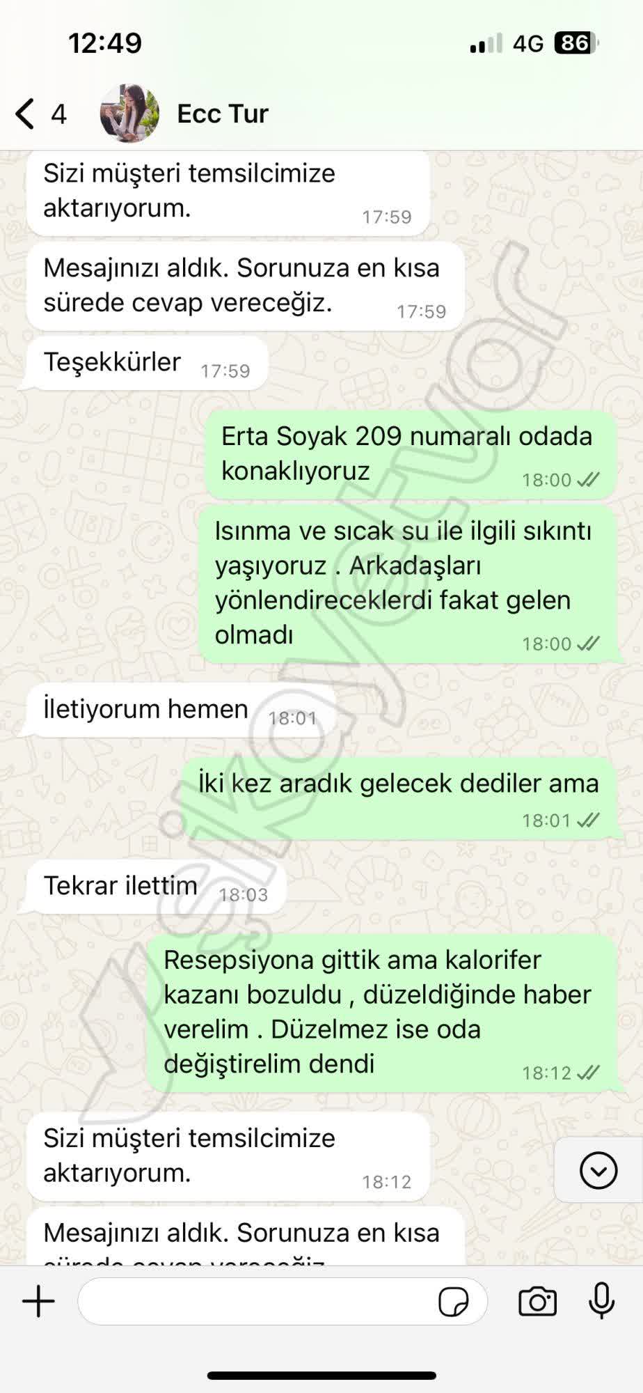 Erta Soyak Otel Soğuk Odada Bekleyiş Ve Çözüm Arayışı - Şikayetvar