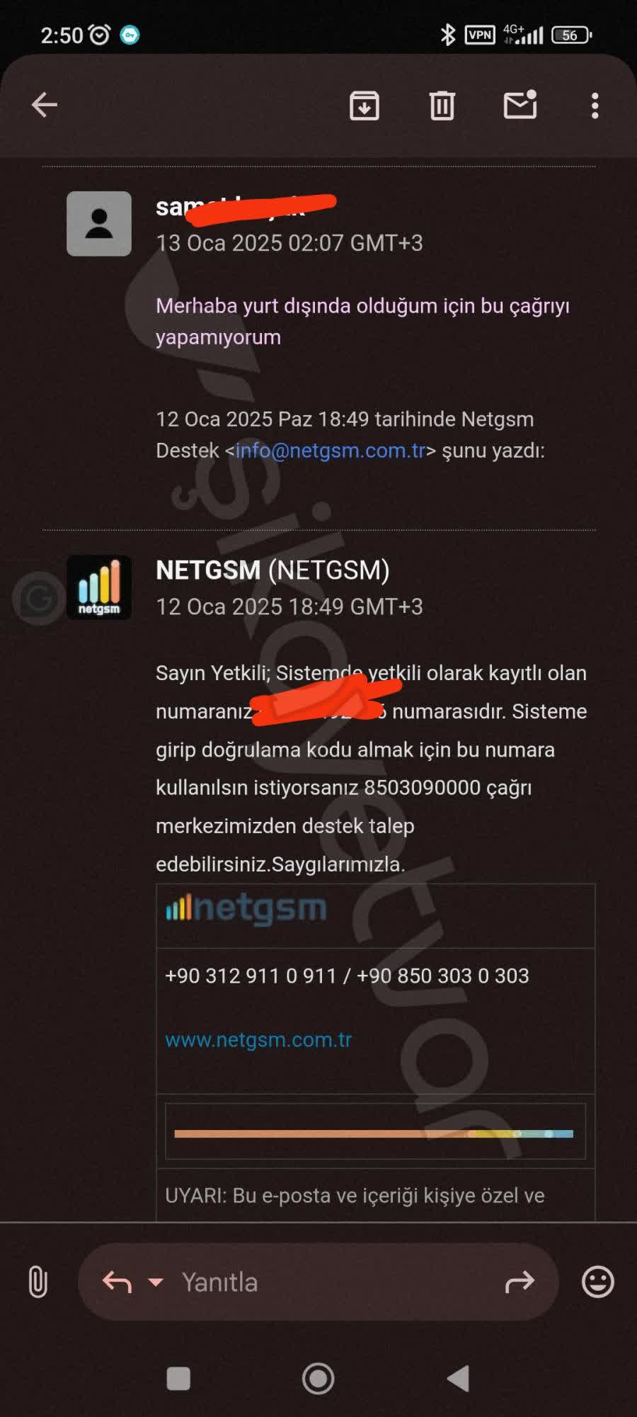 Netgsm Yurt Dışında SMS Alamama Sorunu Ve Roaming Ayarları Eksikliği - Şikayetvar