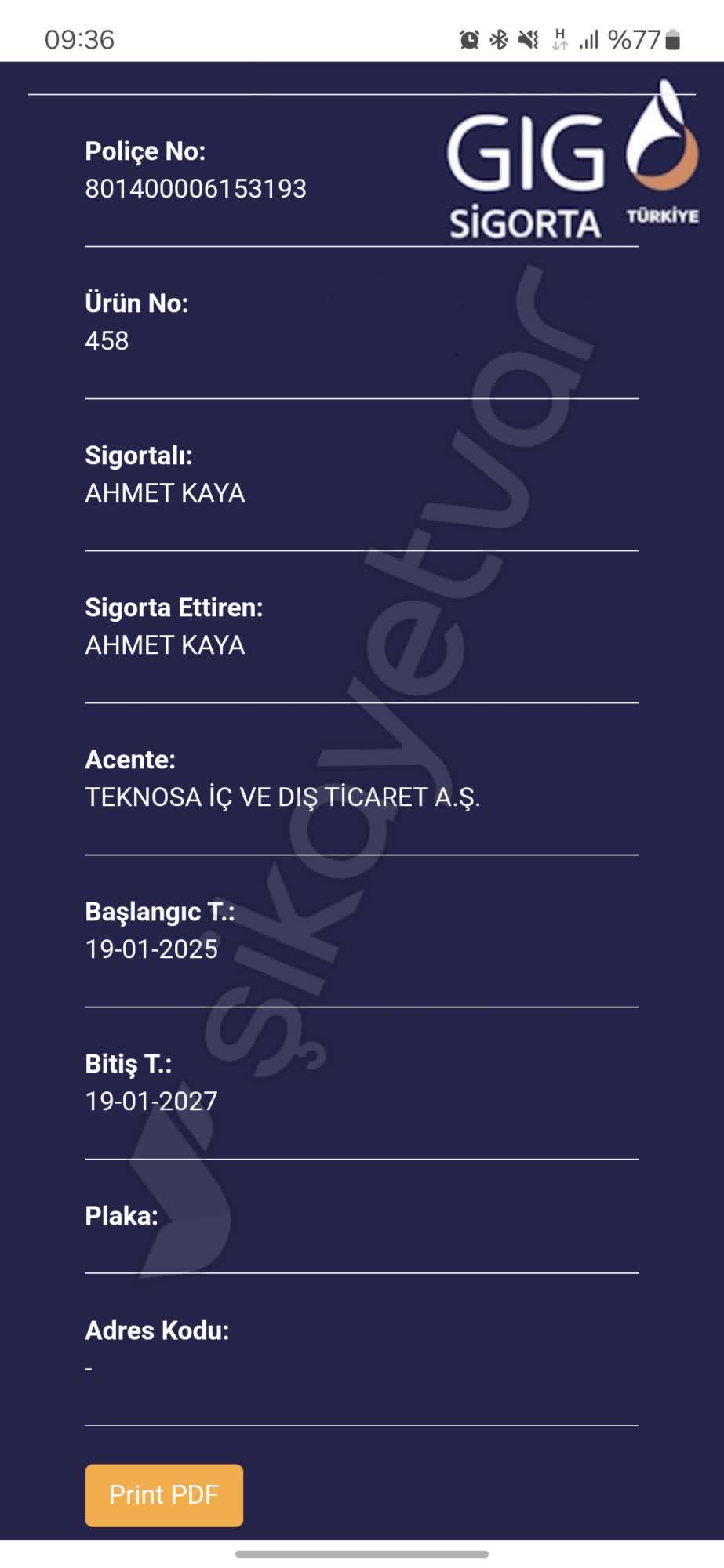 Gig Sigorta Cayma Hakkı Kullanımı Ve Kasko İptali Talebi - Şikayetvar