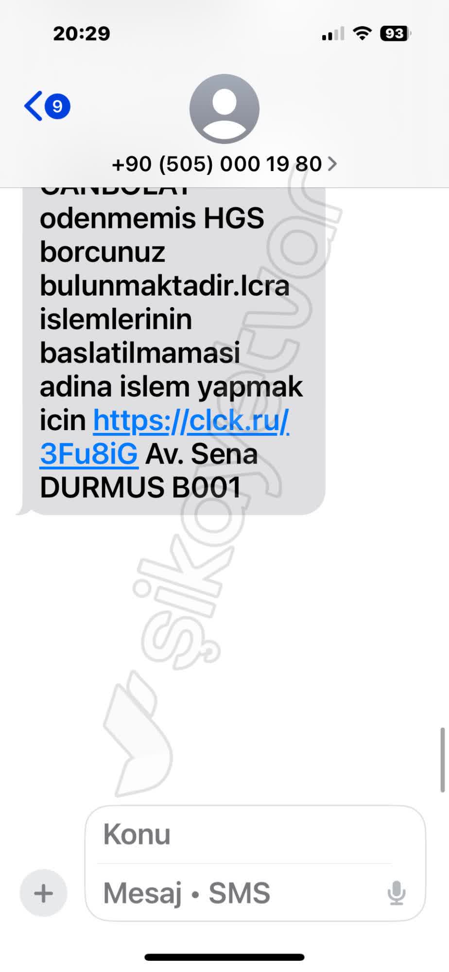 HGS Borcu Mesajlarıyla Kimlik Bilgilerim Tehlikede - Şikayetvar