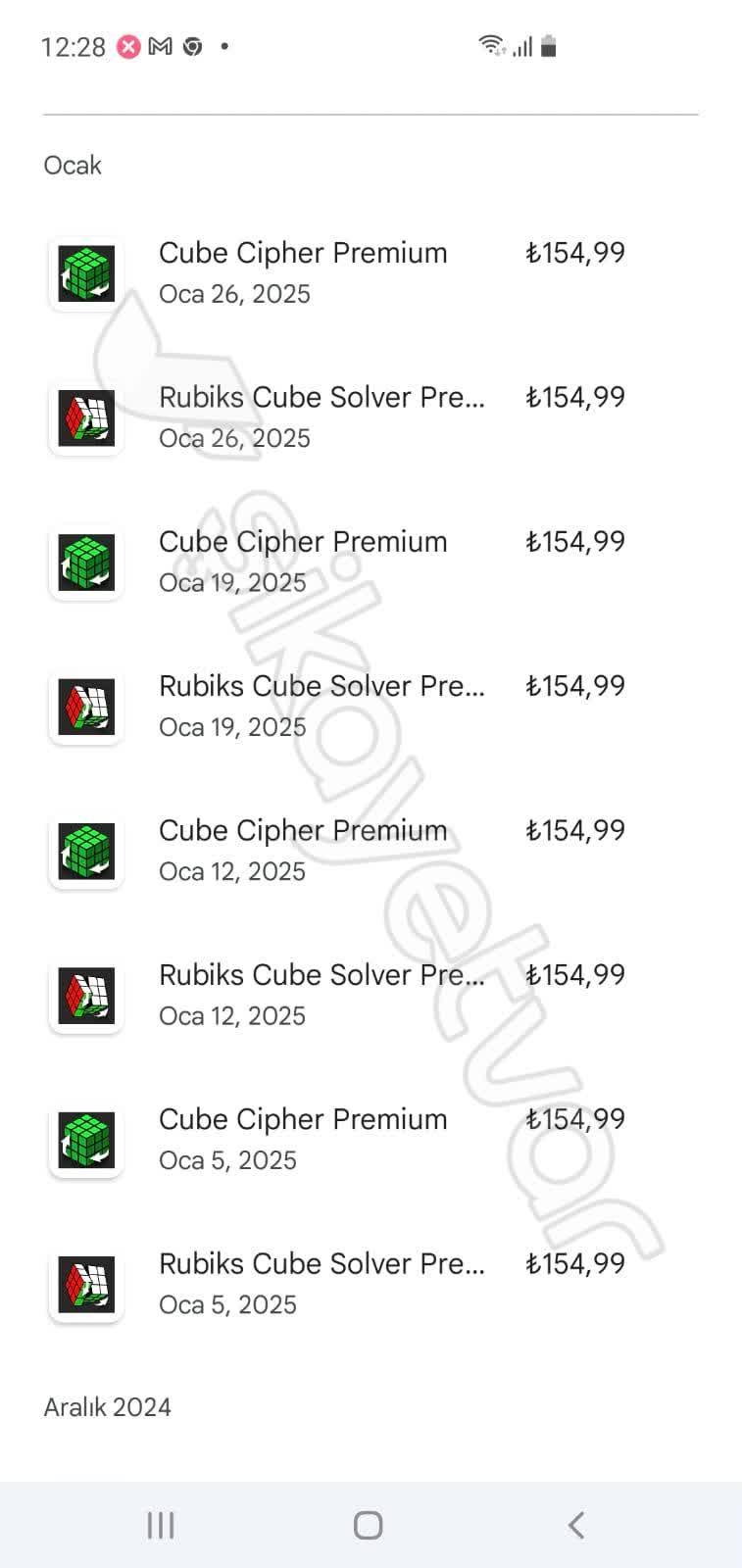 Google Play Cube Cipher Premium Adına Kesilen Ücretler! - Şikayetvar
