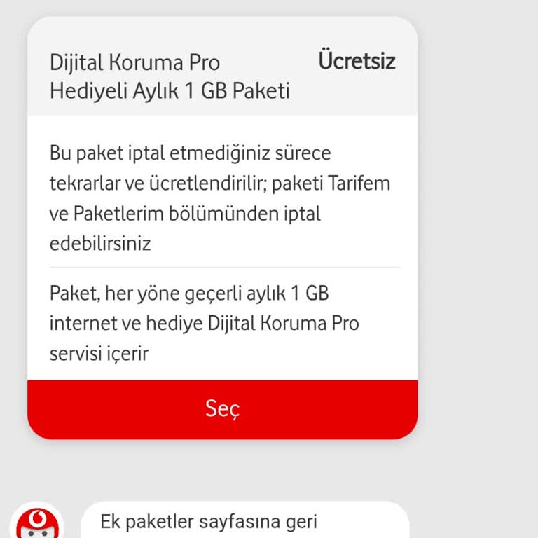 Vodafone Ek İnternet Paketi İptali Ve 485 TL İadesi Reddi - Şikayetvar