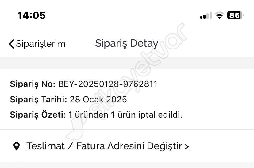Beymen Stokta Var Gözüken Ürünlerin İptal Edilmesi - Şikayetvar