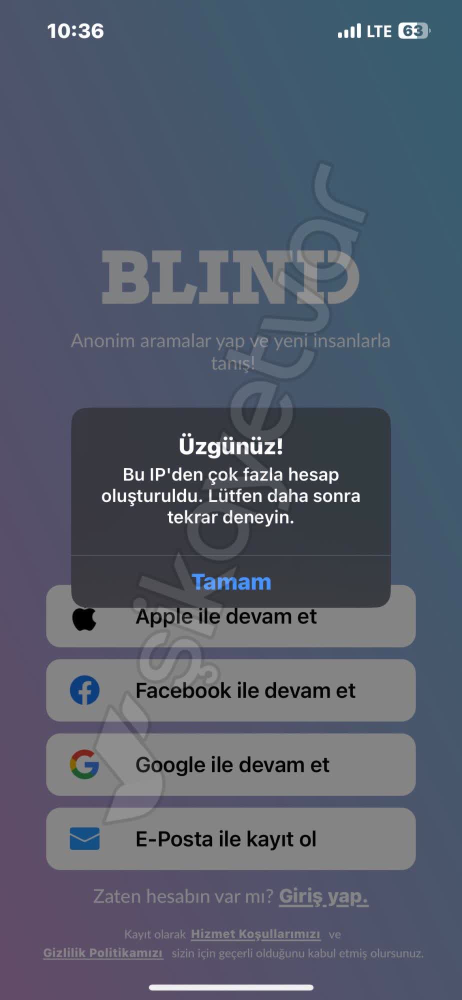 BlindID Blind ID Hesabına Giriş Sorunu: Doğrulama Hatası Ve IP Kullanım ...