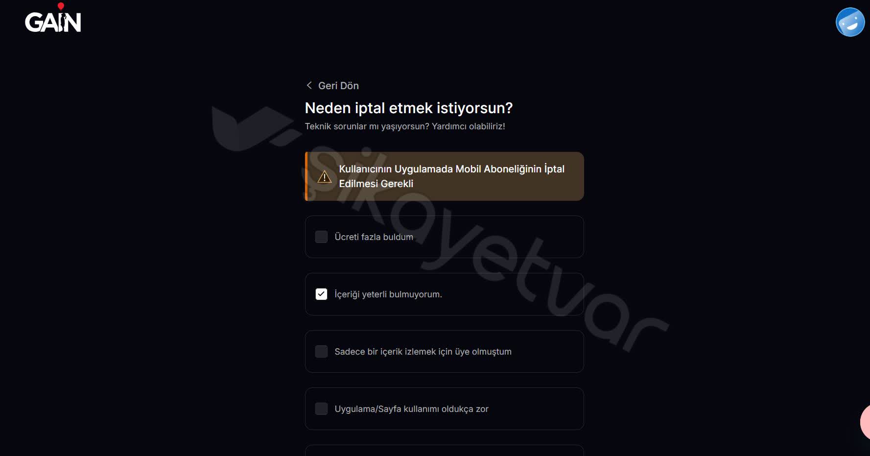 Gain Platformu Üyelik İptali Zorlukları Ve Aldatıcı Taktikler - Şikayetvar