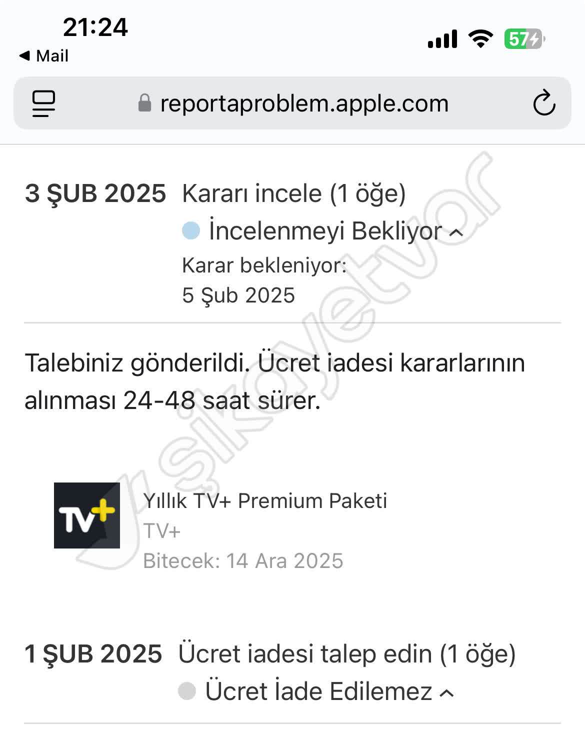 Turkcell TV+ Apple TV Plus Abonelik İadesi Sorunu - Şikayetvar