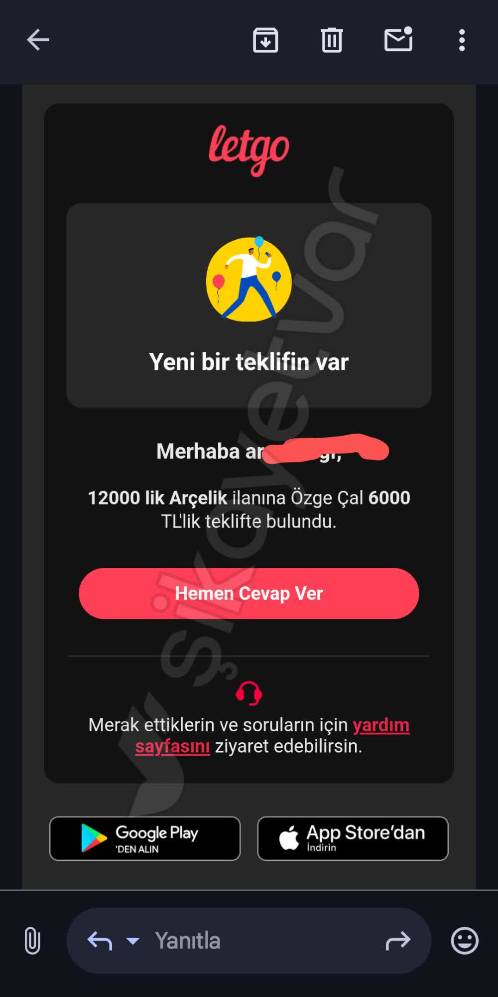 Letgo Uygulamasında Teklif Görüntüleme Sorunu - Şikayetvar