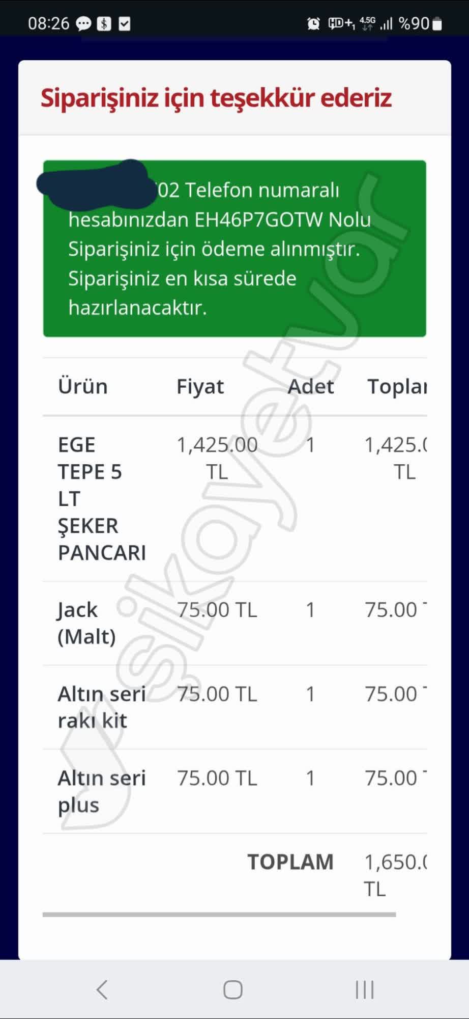 Ege Tepe Sipariş Sonrası İletişim Sorunları Ve Mağduriyet - Şikayetvar