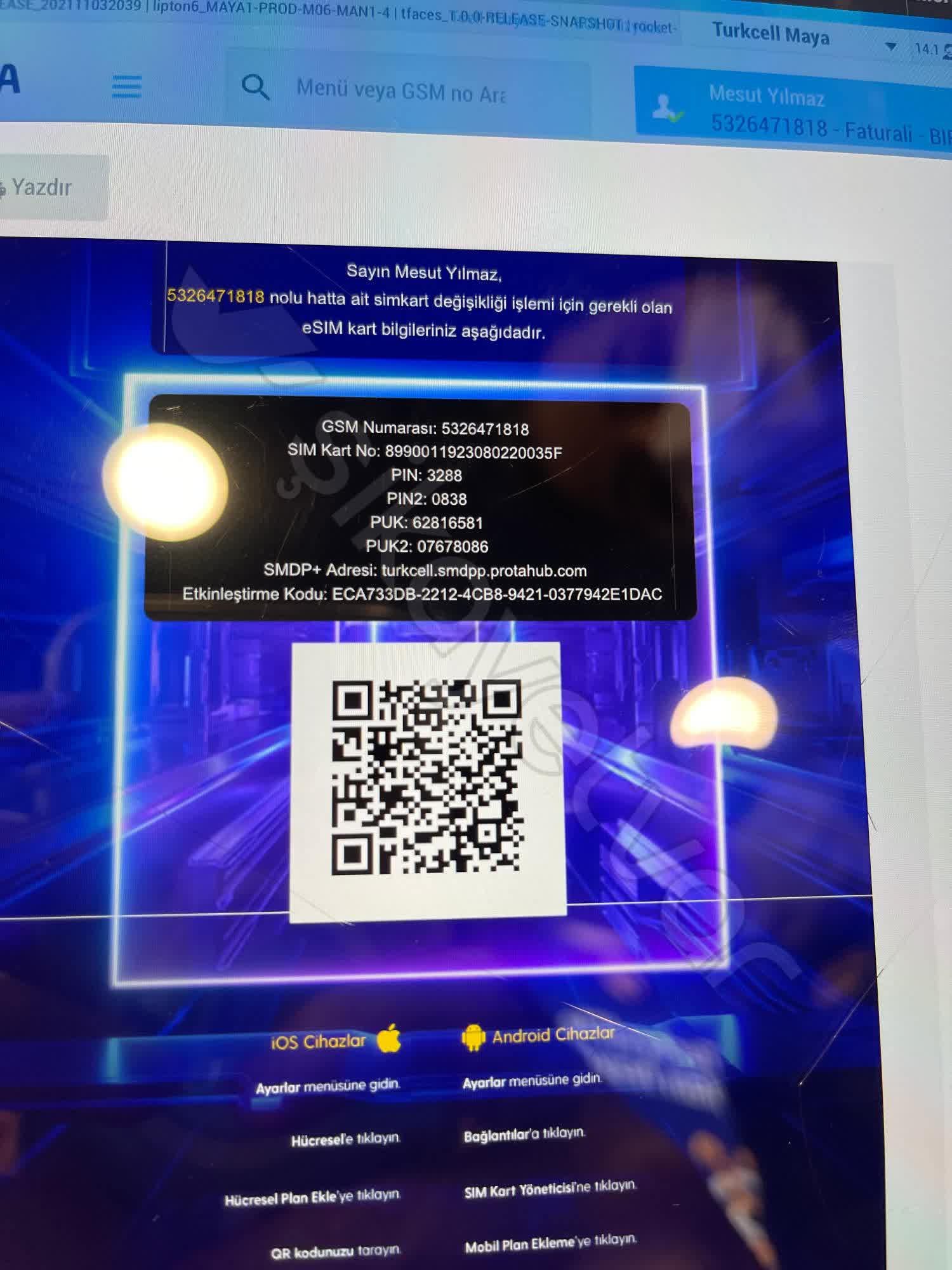 Turkcell E-sim Aktivasyonunda QR Kod Süresi Sorunu - Şikayetvar