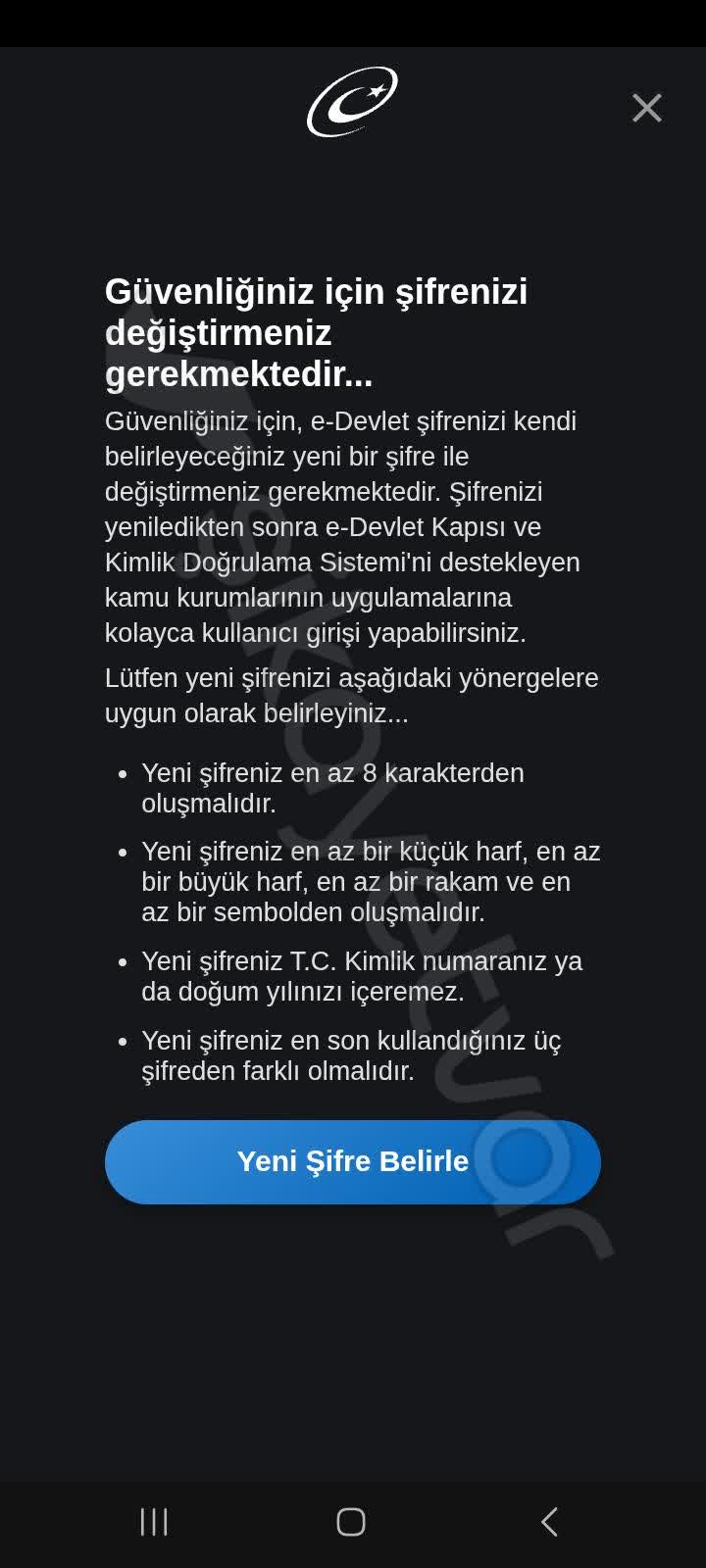 E-Devlet | Turkiye.gov.tr Şifre Değişikliği Zorunluluğuna Tepki - Şikayetvar