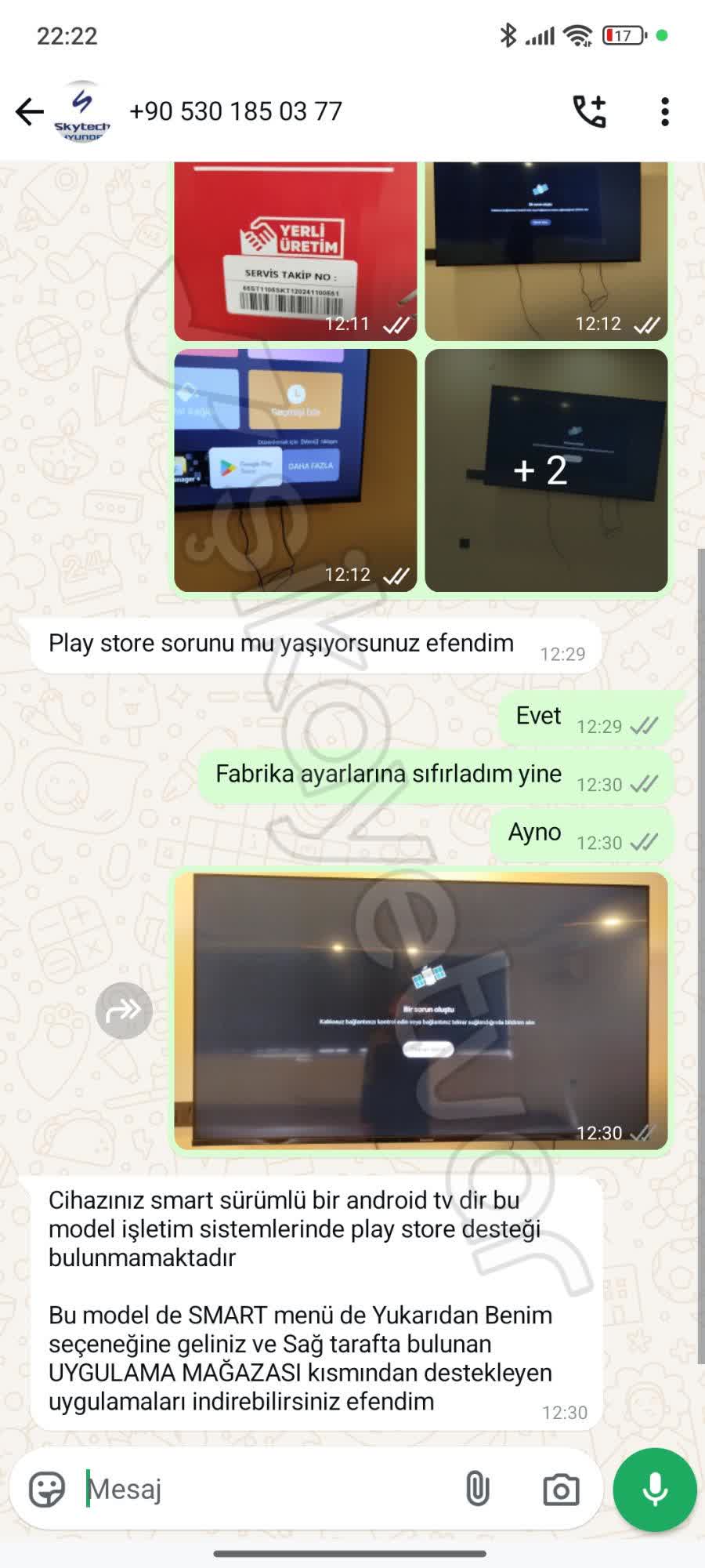 Skytech Skytec Android TV'nin Play Store Sorunu - Şikayetvar