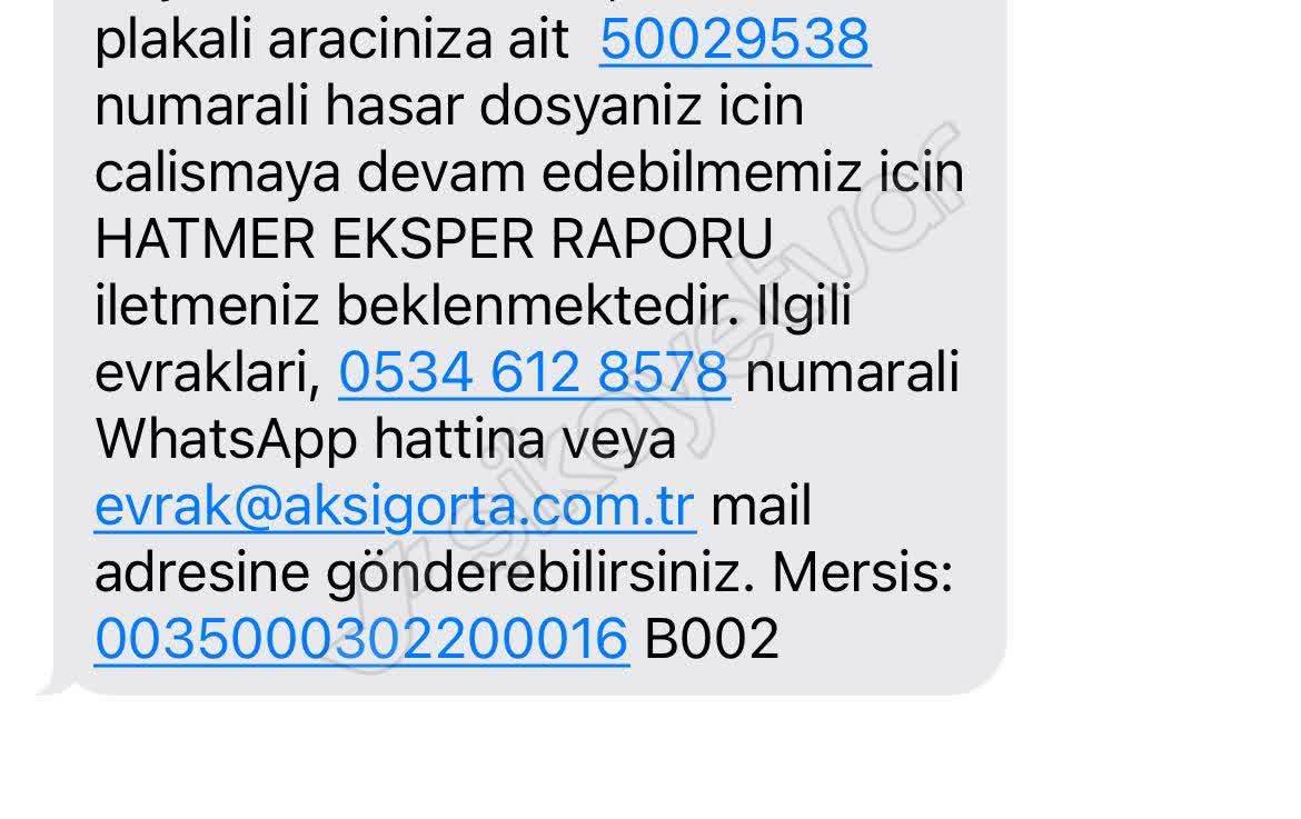 Çözüldü: Aksigorta Araç Değer Kaybı Başvurumda Eksik Eksper Raporu Ve ...