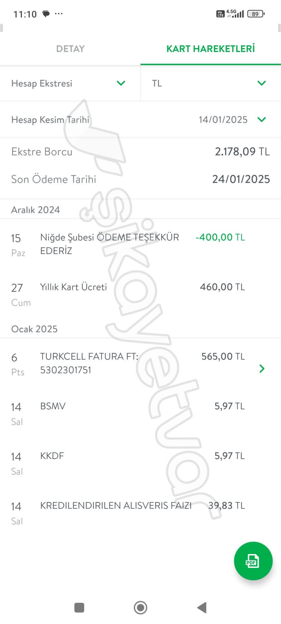 TEB Haksız Kart Aidat Ücreti İadesi Talebi - Şikayetvar