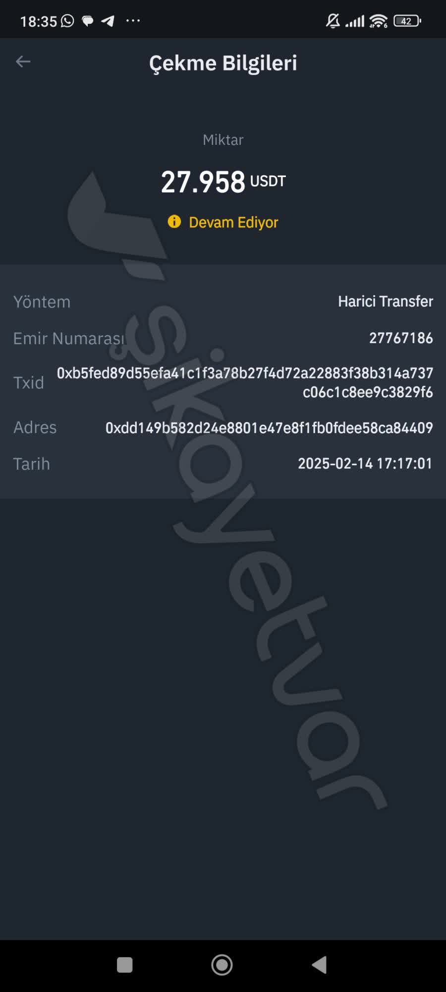 Binance TR'den USDT Transfer Sorunu - Şikayetvar