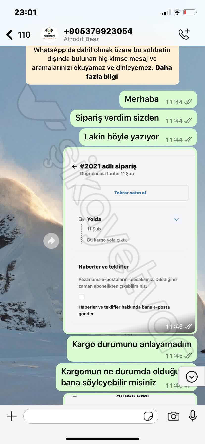 Afrodit Bear Sipariş Verdim, Bilgi Alamıyorum - Şikayetvar