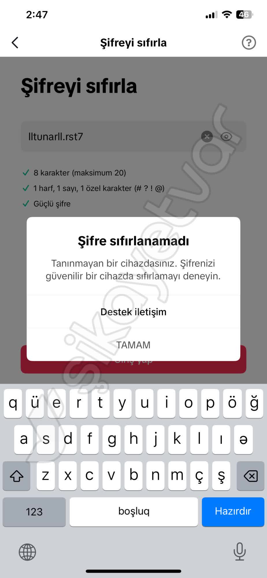 TikTok Hesaba Giriş Sorunu - Şikayetvar