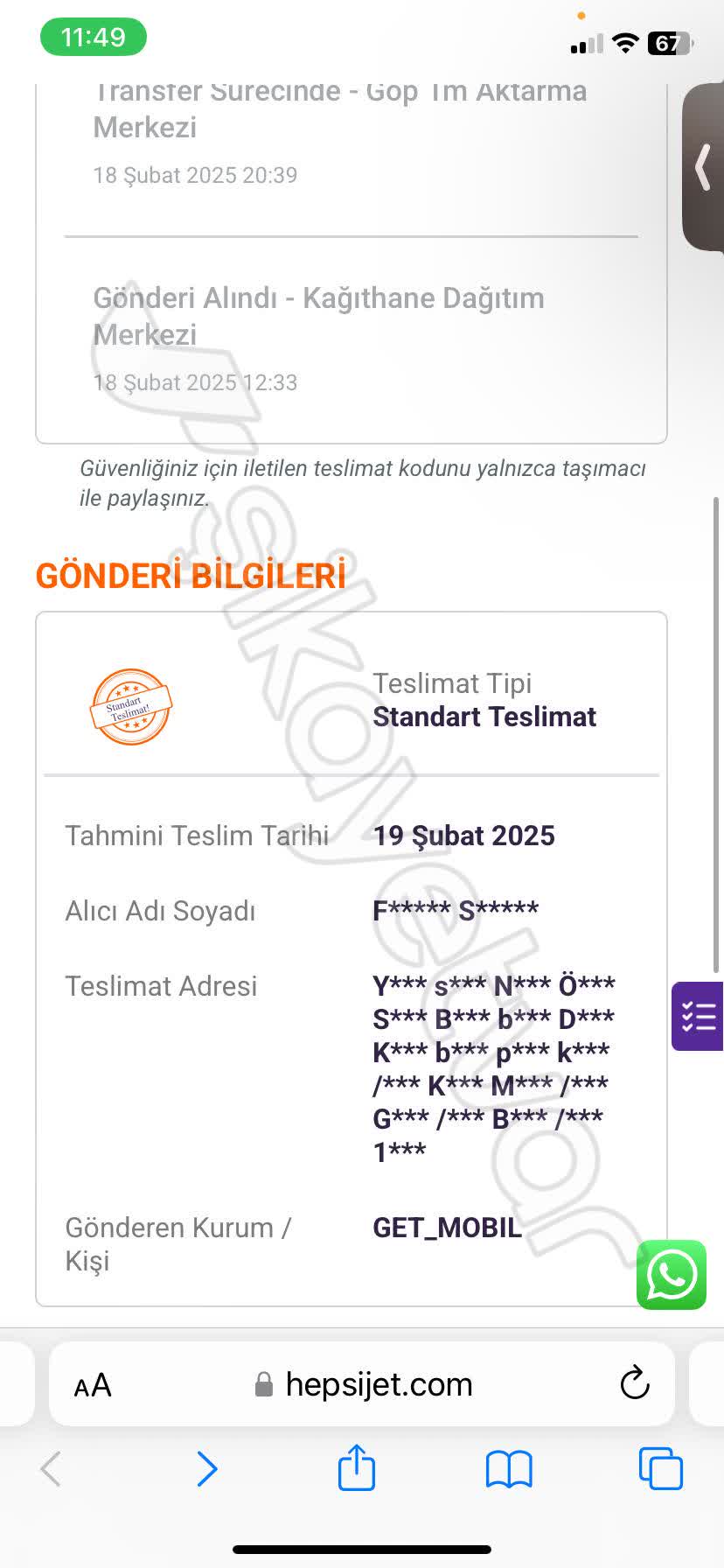 Çözüldü: Getmobil GET Mobil Ve Hepsijet İle Kargo Sürecinde Yaşanan ...