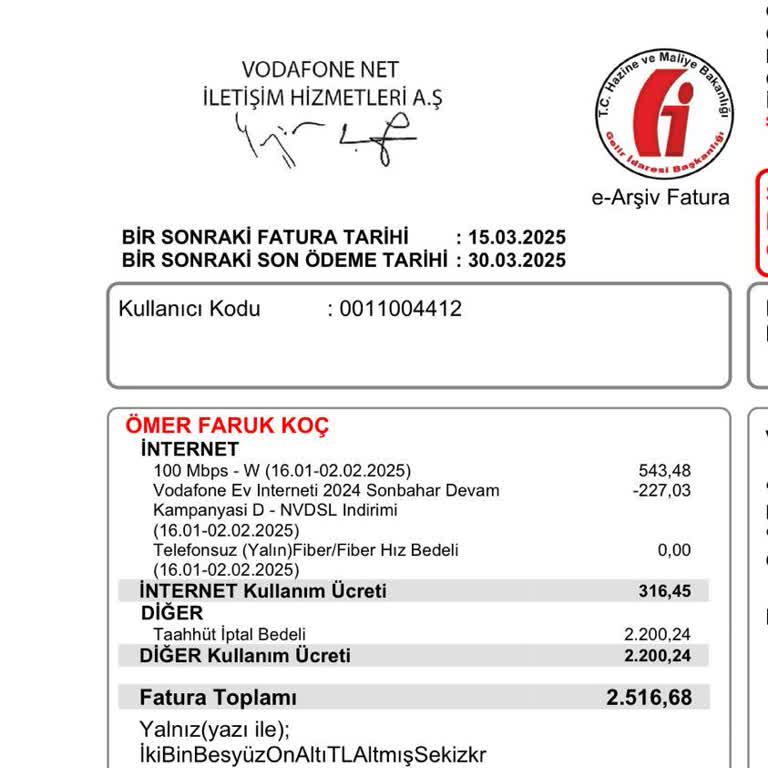 Vodafone Net Vodafone Ev İnterneti Kurulumunda Sorumsuzluk Ve Cayma ...