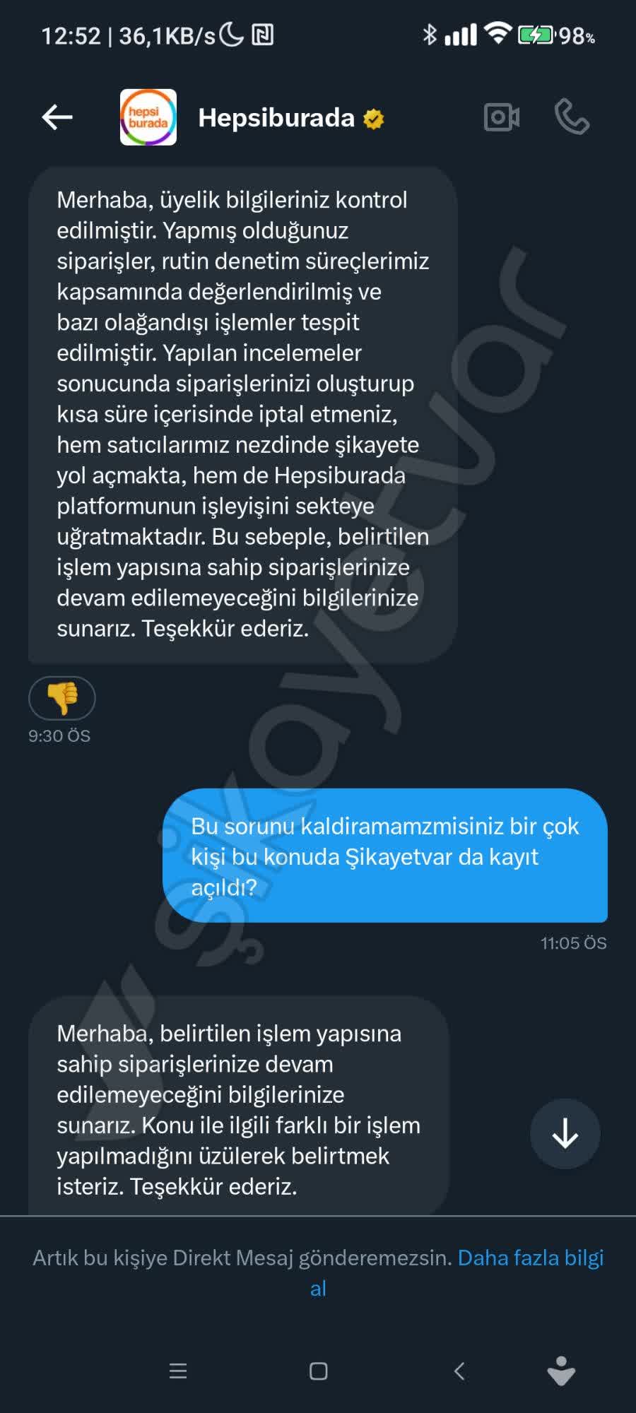 Hepsiburada Hesabımın Haksız Yere Banlanması - Şikayetvar