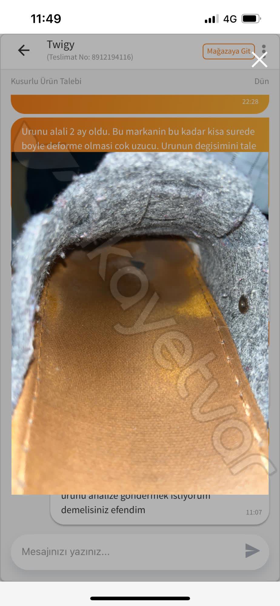 Twigy Terlikte Hızlı Deformasyon Sorunu - Şikayetvar