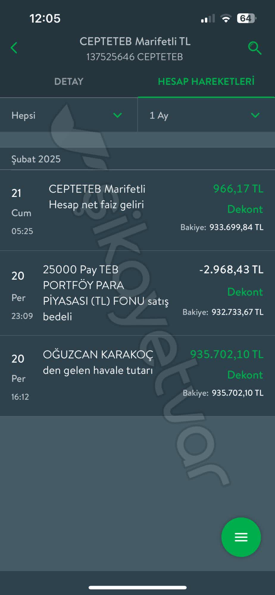 TEB CepteTeb Hesabımdan Habersiz Kesinti: İade Talebi - Şikayetvar