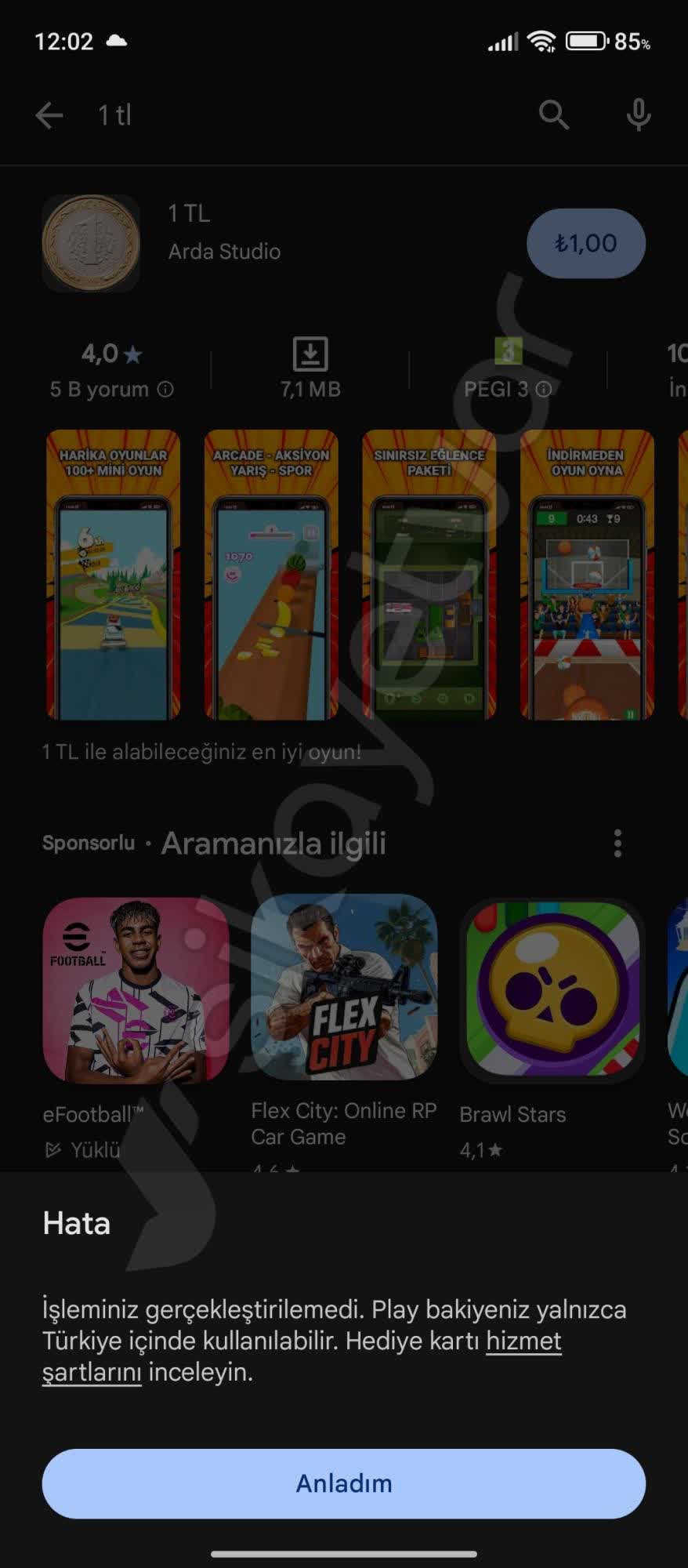 İninal Hesabından Alınan Google Play Kodunda Karşılaşılan Sorun ...