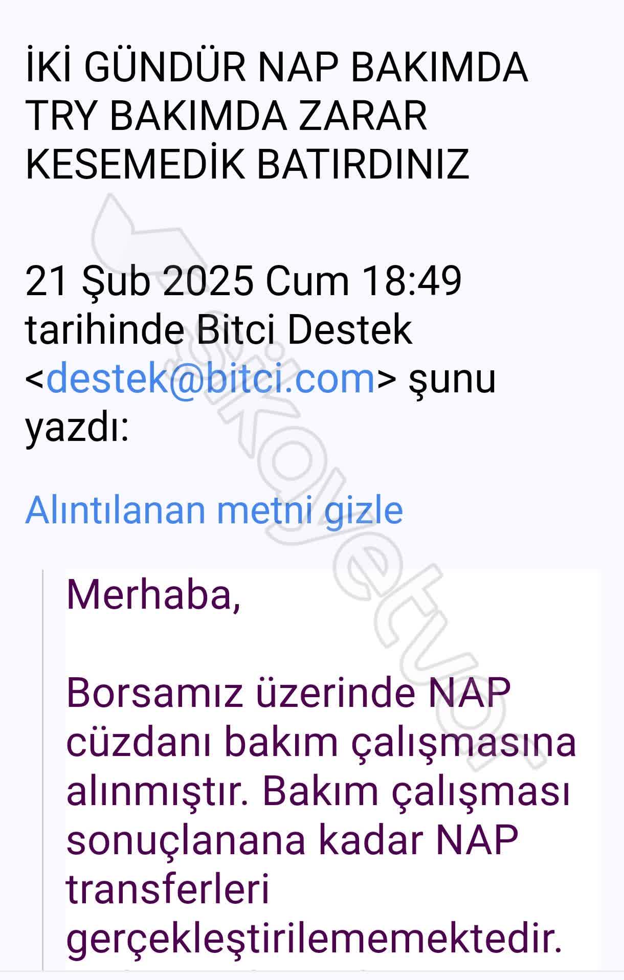 Bitci Platformunda Bakım Mağduriyeti - Şikayetvar