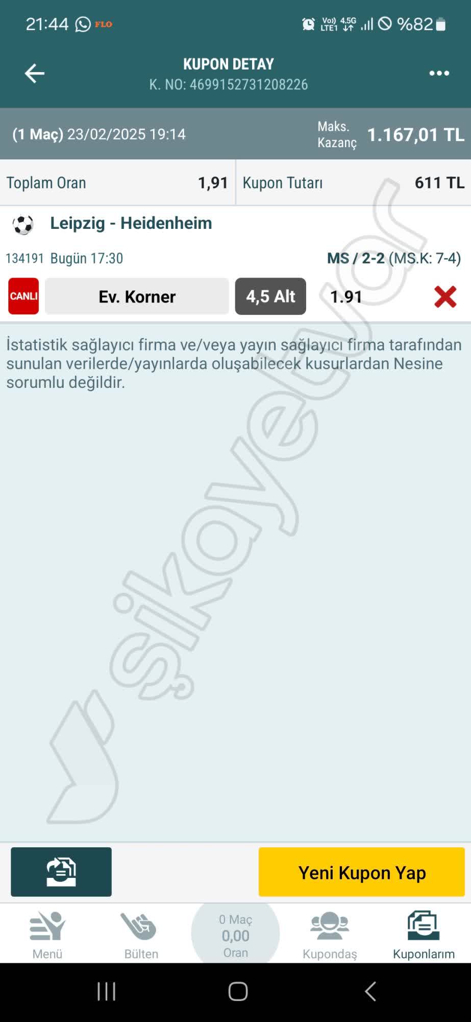 Nesine Oynanmayan Kuponlar Kaybediyor! - Şikayetvar